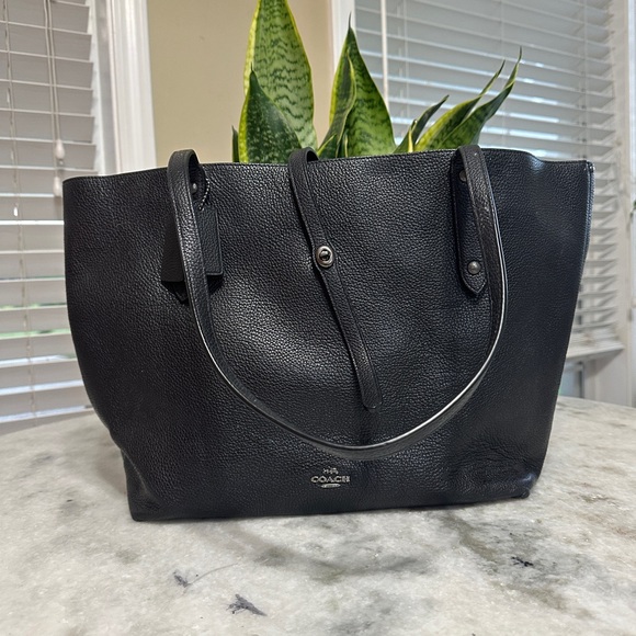 Coach | Bags | Coach Black Pebbled Leather Tote Large | Poshmark